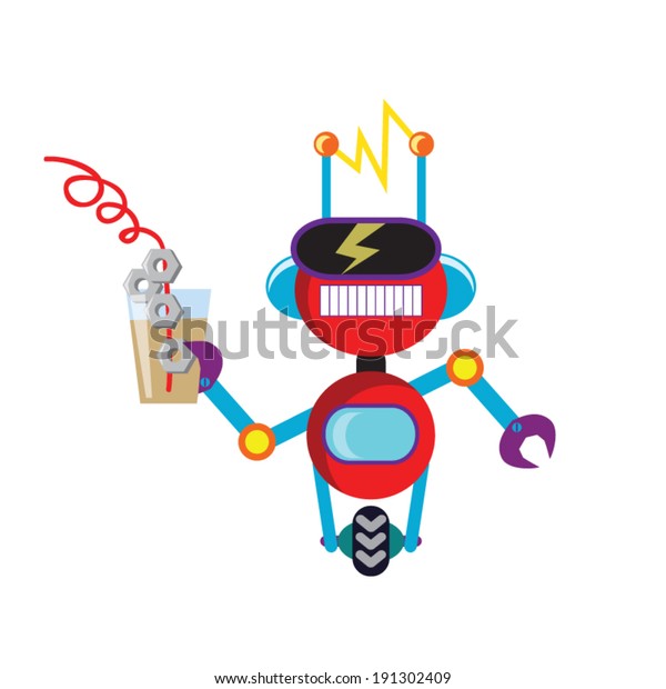 Funny Robot Vector Illustration Stock Vector (Royalty Free) 191302409 ...