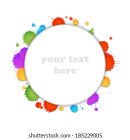 Funny Round Frame Bright Colored Blots Stock Vector (Royalty Free ...