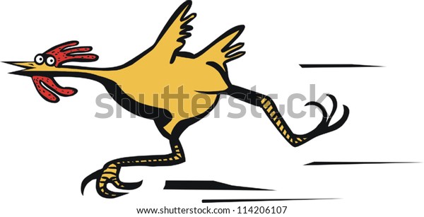 Funny Running Chicken Stock Vector (Royalty Free) 114206107 | Shutterstock