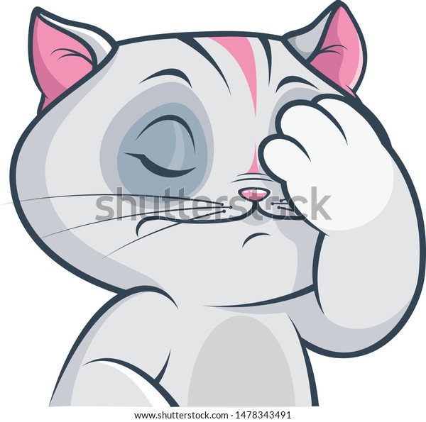 Funny Sad Emotion Cat Stock Vector (Royalty Free) 1478343491 | Shutterstock