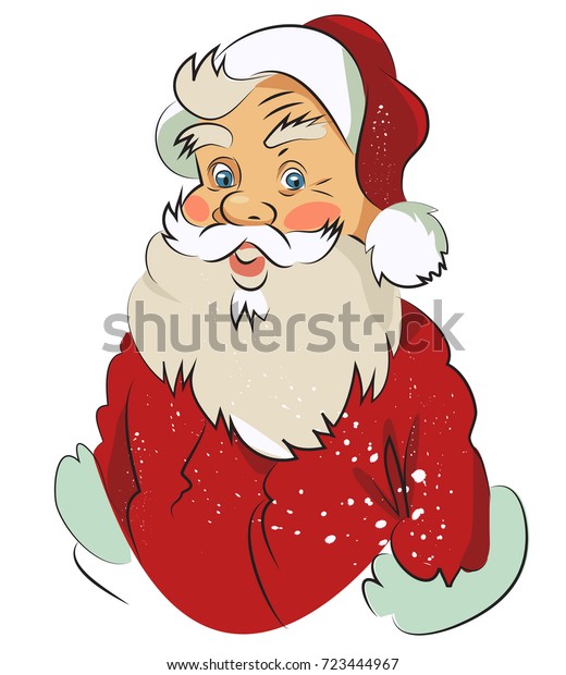 Funny Santa Cartoon Image Artistic Freehand Stock Vector (Royalty Free ...