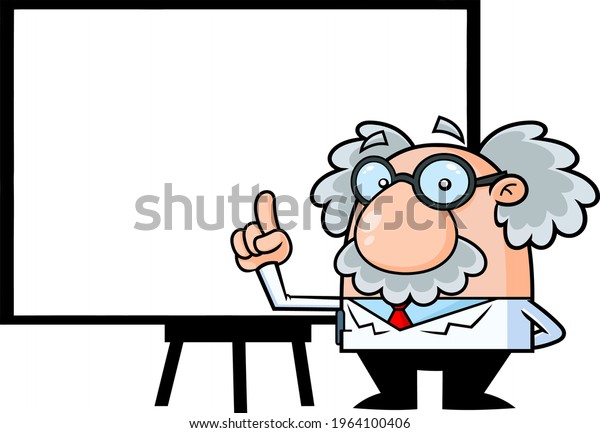 Funny Science Professor Cartoon Character Pointing Stock Vector ...