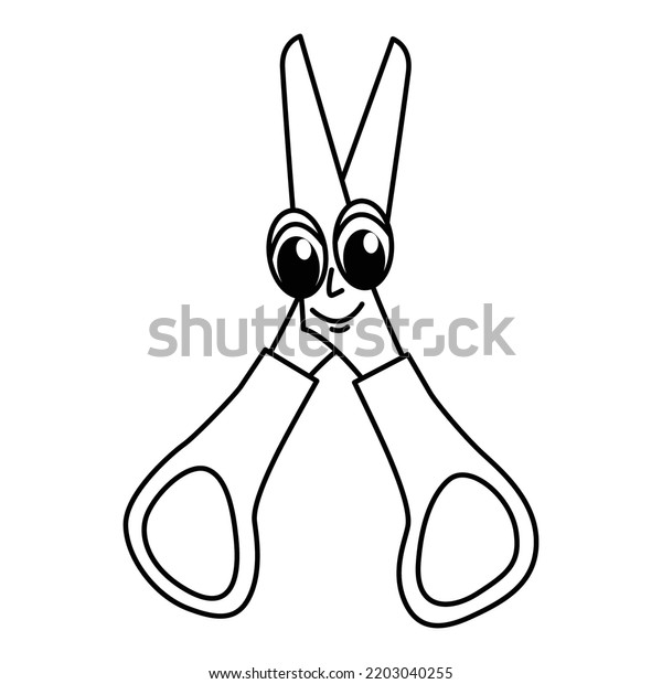 Funny Scissors Cartoon Vector Illustration Stock Vector (Royalty Free ...