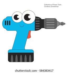 Funny Screwdriver Cartoon Outlined Object Black Stock Vector (Royalty ...