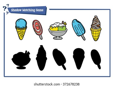 Funny Shadow Icecream Game Vector Illustration Stock Vector (Royalty ...