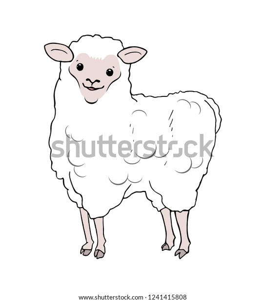 Funny Sheep Draw Stock Vector (Royalty Free) 1241415808 | Shutterstock