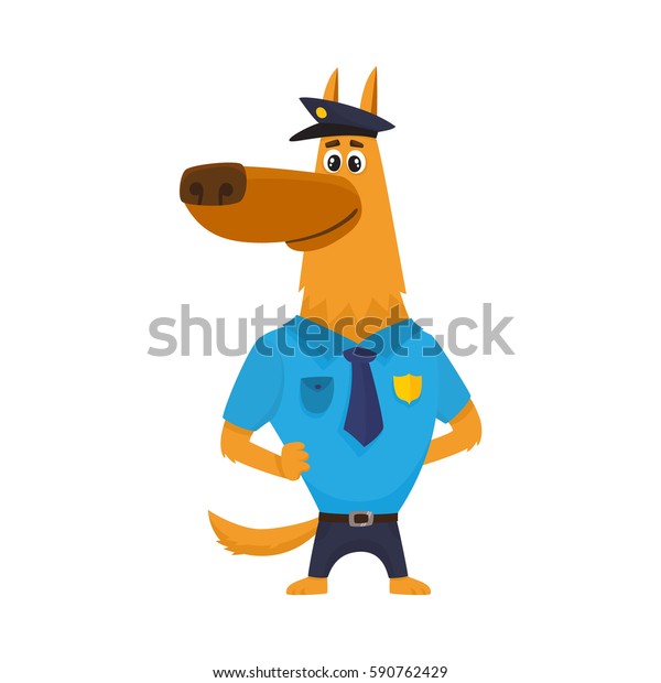Funny Shepherd Dog Character Blue Police: เวกเตอร์สต็อก (ปลอดค่า ...