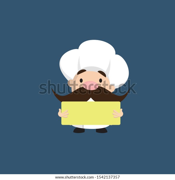 Funny Short Chef Standing Message Board Stock Vector (Royalty Free ...