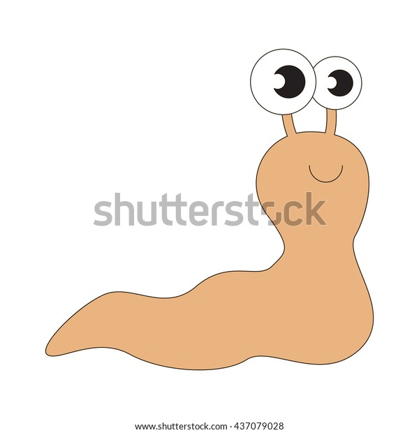 Funny Slug Cartoon Outlined Character Black Stock Vector (Royalty Free ...