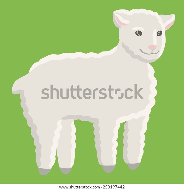 Funny Smiley Drawn White Lamb Isolated Stock Vector (Royalty Free ...