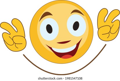 Funny Smiley Victory Image Vector Stock Vector (Royalty Free ...