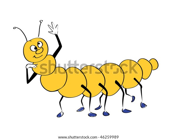 Funny Smiling Centipede Waves Hand Vector Stock Vector (Royalty Free ...