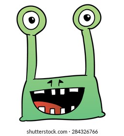 Funny Smiling Green Monster Stock Vector (Royalty Free) 284326766 ...