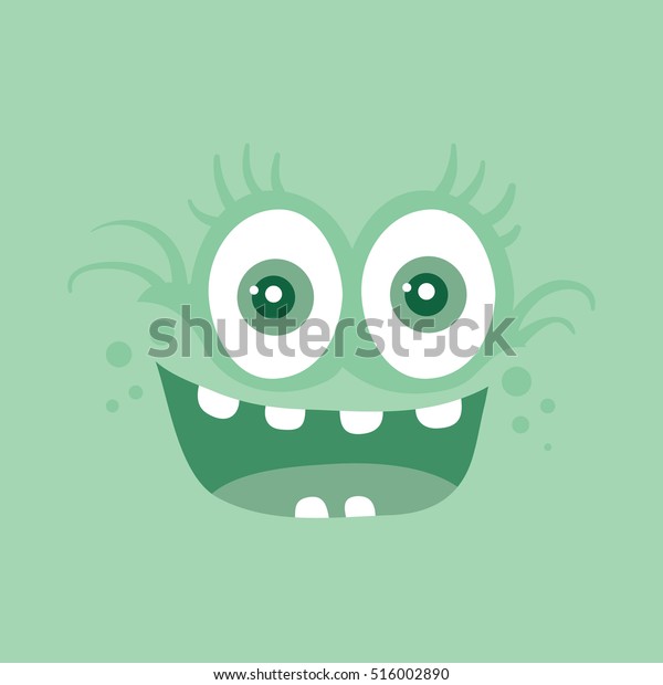 Funny Smiling Monster Smile Character Happy Stock Vector (Royalty Free ...