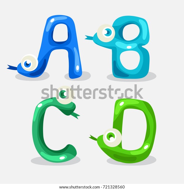 Funny Snake Shaped Alphabet Set Vector Stock Vector (Royalty Free ...