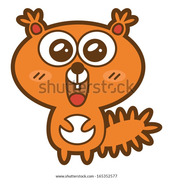 Funny Squirrel Vector Illustration Adorable Friendly Stock Vector ...
