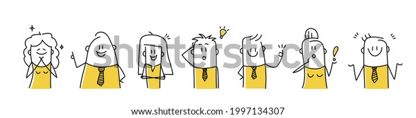 Funny Stick Figures Positive Emotions Vector Stock Vector (Royalty Free ...