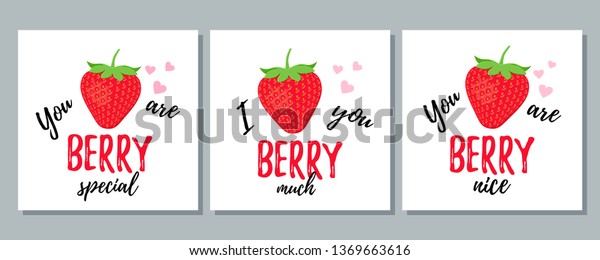 Funny Strawberry Slogan Quote Strawberry Vector Stock Vector (Royalty ...