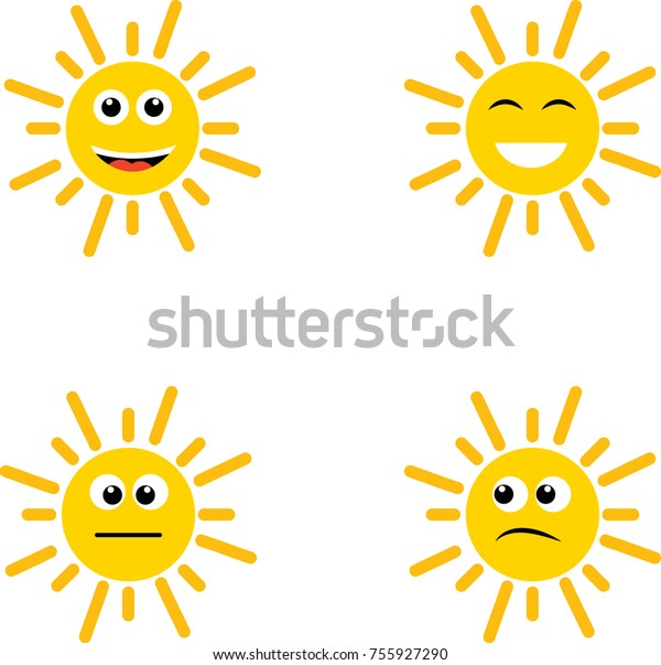 Funny Sun Cartoon Yellow Stock Vector (Royalty Free) 755927290 ...