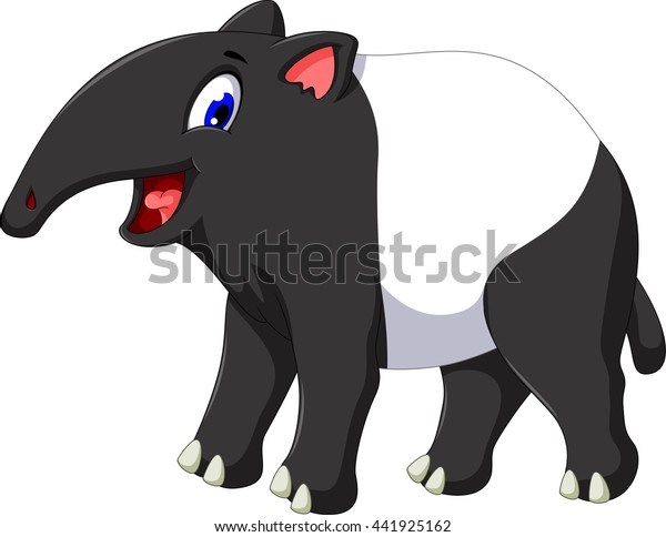 Funny Tapir Cartoon Smiling Stock Vector (Royalty Free) 441925162
