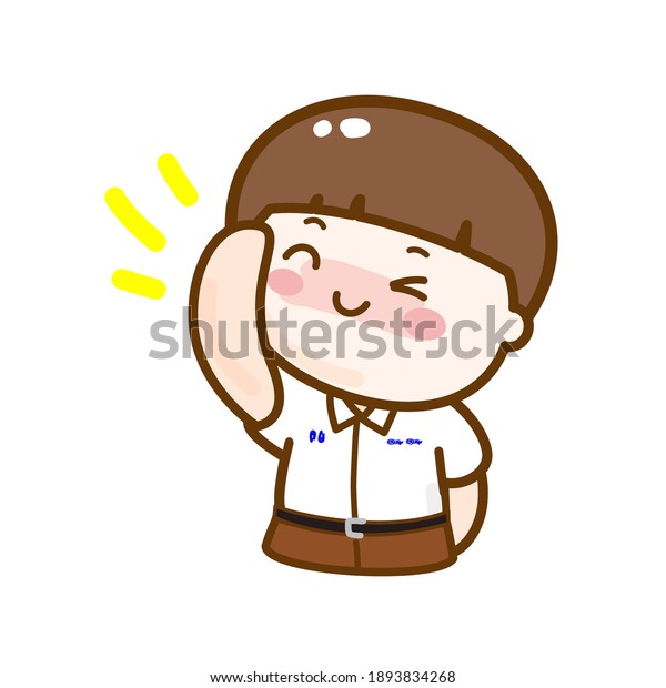 Funny Thai Student Cartoon Vector Stock Vector (Royalty Free ...