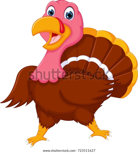 Funny Turkey Cartoon Posing Smile Happiness Stock Vector (Royalty Free ...