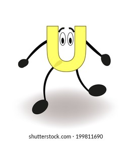 Funny U Letter Vector Stock Vector (Royalty Free) 199811690 | Shutterstock