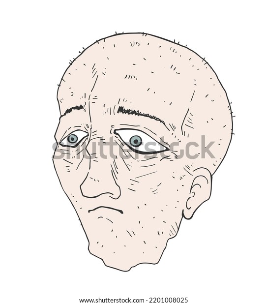 Funny Ugly Cartoon Man Head Draw Stock Vector (Royalty Free) 2201008025 ...