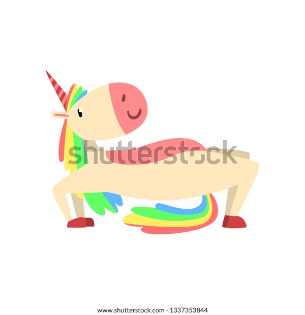 Funny Unicorn Bridge Position Fantasy Beautiful Stock Vector (Royalty ...
