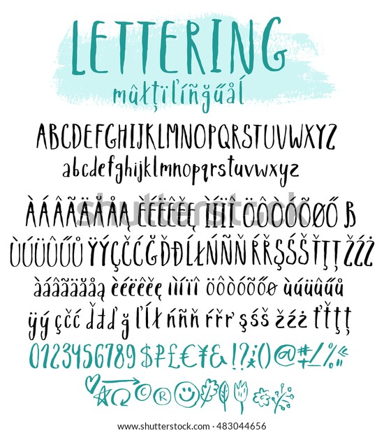 Funny Vector Alphabet Lettering Brush Style Stock Vector (Royalty Free ...
