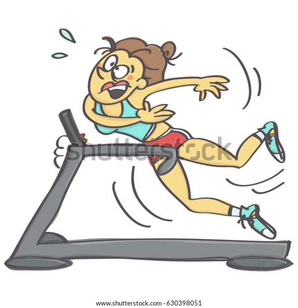 Funny Vector Cartoon Woman Falling While Stock Vector (Royalty Free ...