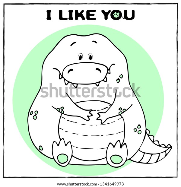 Funny Vector Greeting Card Cute Fat Stock Vector (Royalty Free ...