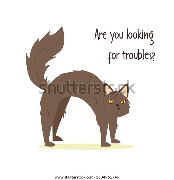 Funny Vector Illustration Vicious Cat Phrase Stock Vector (Royalty Free ...