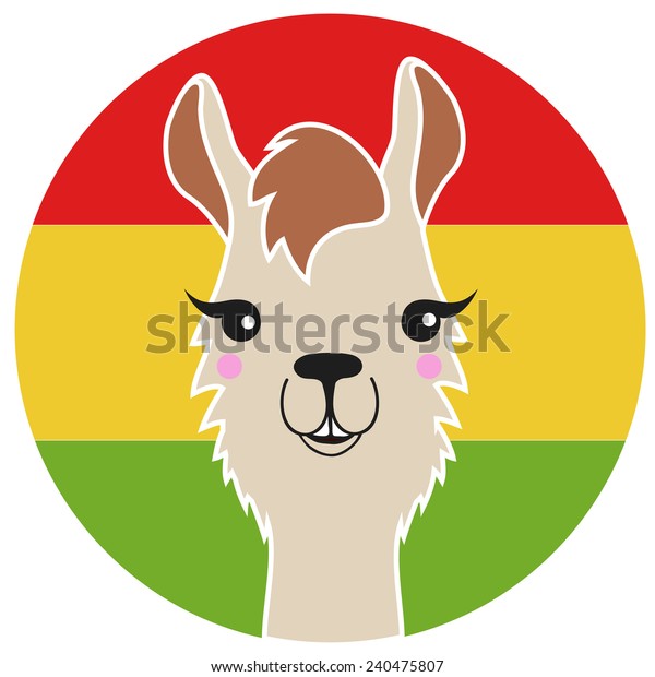 Funny Vector Lama Bolivia Flag On Stock Vector (Royalty Free) 240475807
