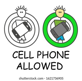 Funny Vector Stick Man Mobile Childrens Stock Vector (Royalty Free ...