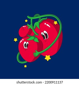Funny Vegetable Characters Cartoon Tomato Family Stock Vector (Royalty ...