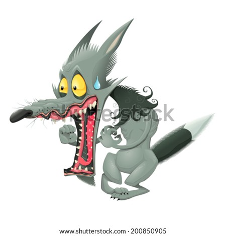 Funny Wolf Vector Cartoon Isolated Character Stock Vector (Royalty Free ...