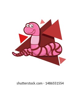 Funny Worm Mascot Logo Template Kids: Stock-Vektorgrafik (Lizenzfrei ...