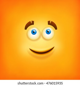 Funny Yellow Smiley Face Icon Vector Stock Vector (Royalty Free ...