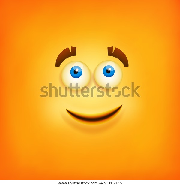 Funny Yellow Smiley Face Icon Vector Stock Vector (Royalty Free) 476015935