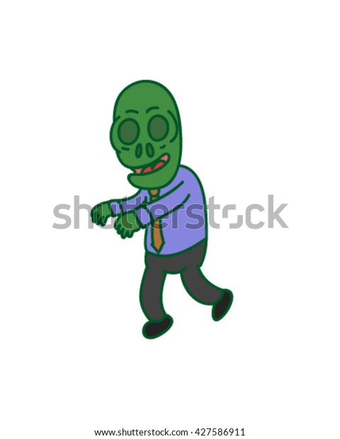 Funny Zombie Employee Cartoon Vector Art Stock Vector (Royalty Free ...