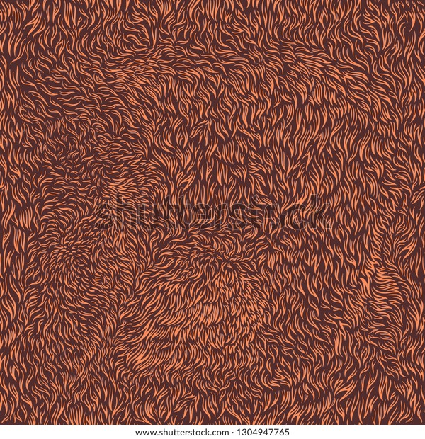 Fur Hand Drawn Engraving Editable Vector 库存矢量图（免版税）1304947765 ...