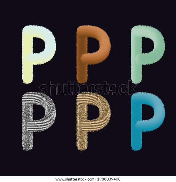 Fur Letter P Fur Texture Stock Vector (Royalty Free) 1988039408 ...