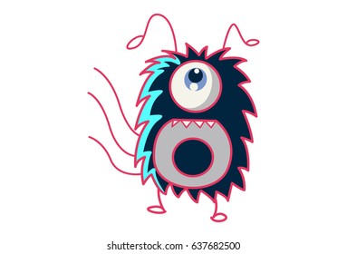 Fur Monster Vector Illustration Isolated On: vector de stock (libre de ...