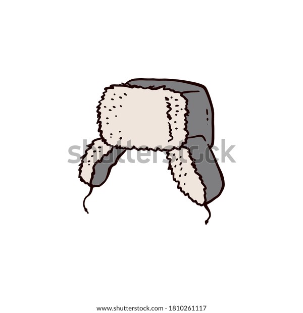 Fur Russian Hat Earflaps Cartoon Icon Stock Vector (Royalty Free ...