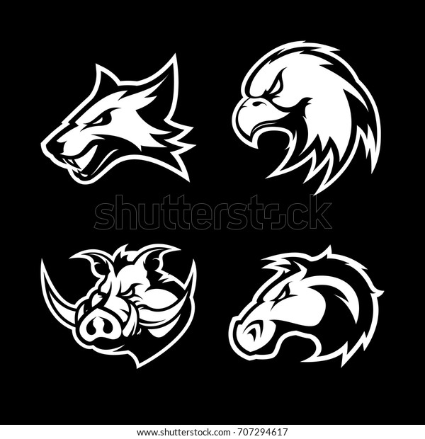 Furious Boar Eagle Fox Horse Sport Stock Vector (Royalty Free ...