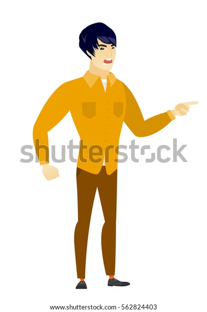Furious Businessman Screaming Pointing His Finger Stock Vector (Royalty ...