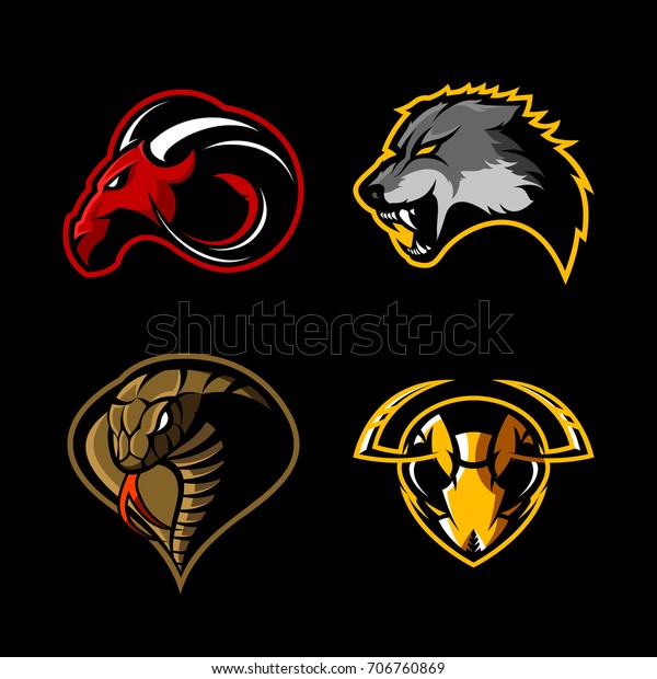 Furious Ram Wolf Hornet Cobra Sport 스톡 벡터(로열티 프리) 706760869