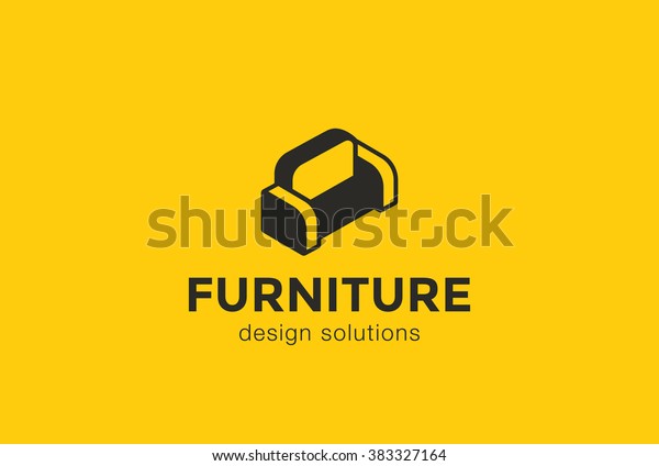 Furniture Divan Sofa Logo Design Silhouette Stock Vector (Royalty Free ...