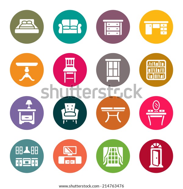 Furniture Icon Set Stock Vector (Royalty Free) 214763476 | Shutterstock